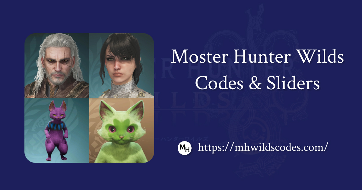 Monster Hunter Wilds Character Design | Codes & Sliders